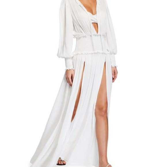 WeWoreWhat | Dresses | We Wore What Addison Dress Smocked White Maxi ...